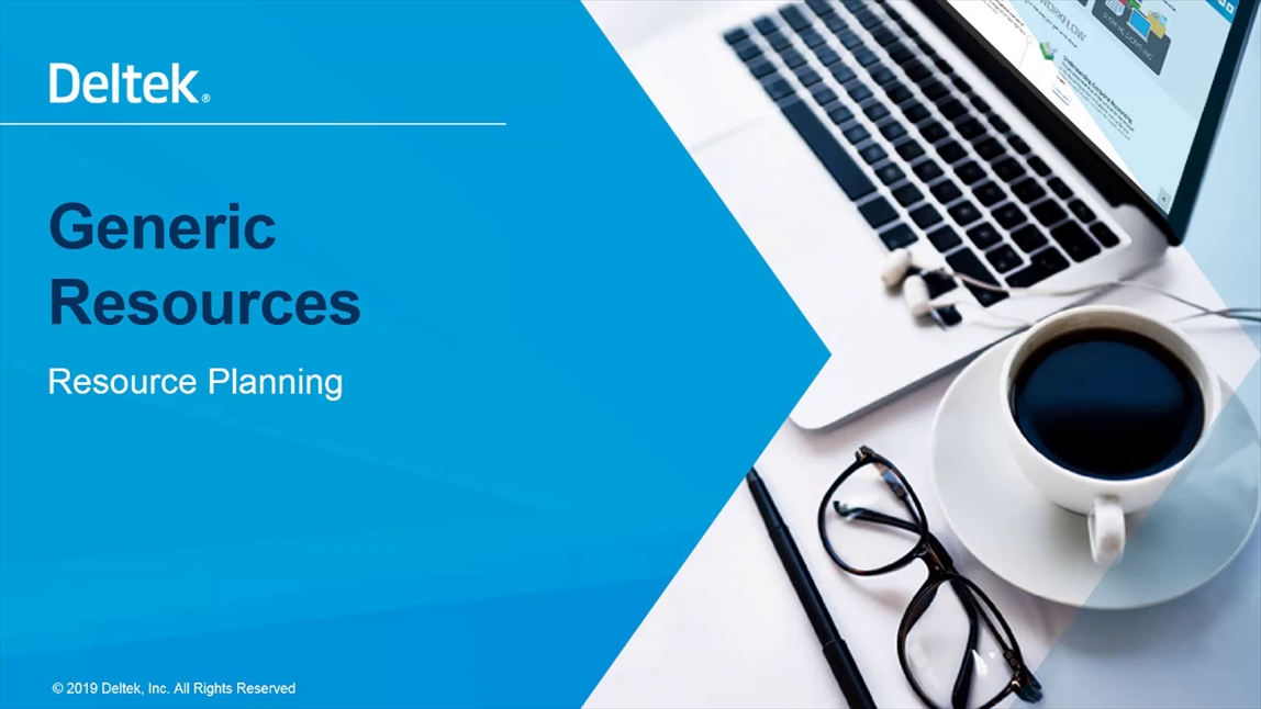 Resource Planning: Generic Resources