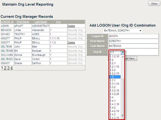 Maintain Special Organization Reporting Rights