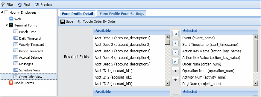 Display Open Jobs on Client Terminal