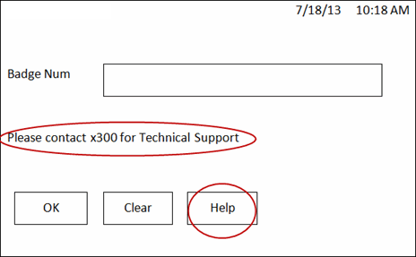 Help Button and Message on Terminal Login Screen