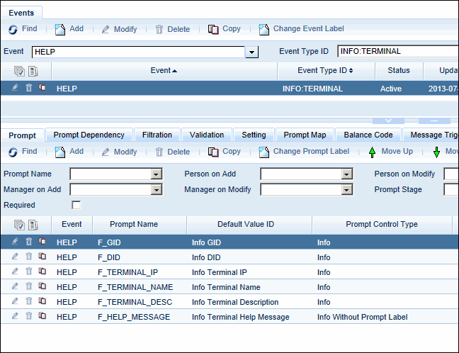 Help Button and Message on Terminal Login Screen