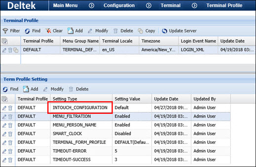 InTouch Terminals and Workforce AutoTime