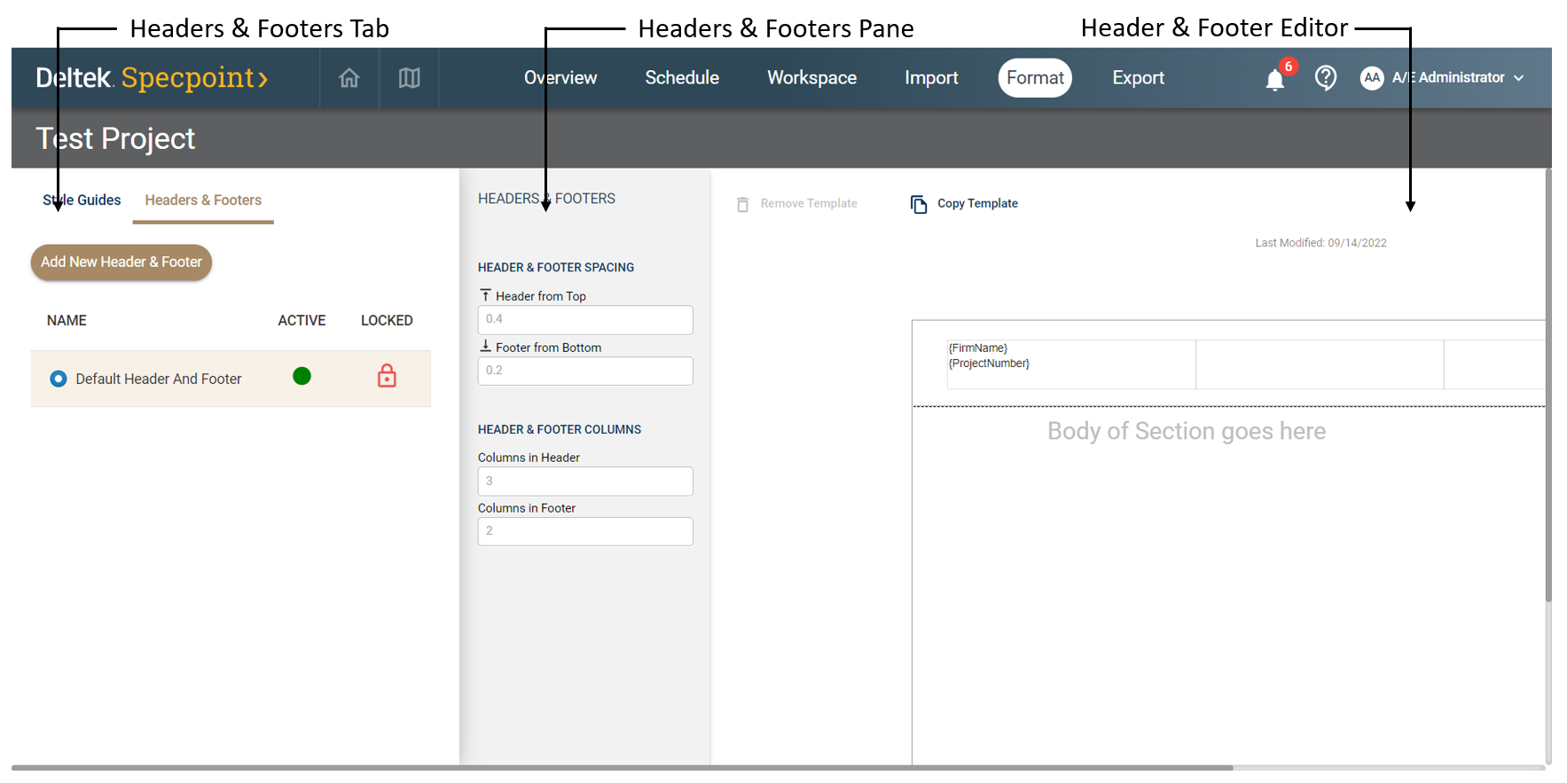 Format Page for Headers & Footers