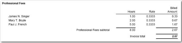 Rounding on client invoices