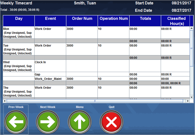 View and Sign Time Card on Terminals and Web Time Clock